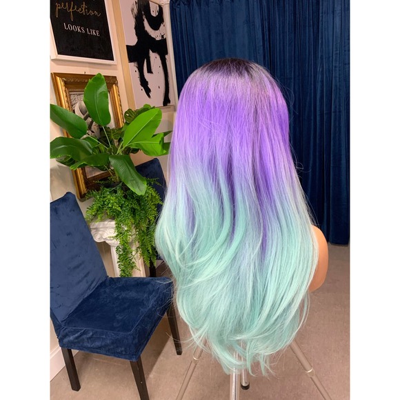 Wigs by CC | Hair | Purple Turquoise Synthetic Lace Wig | Poshmark